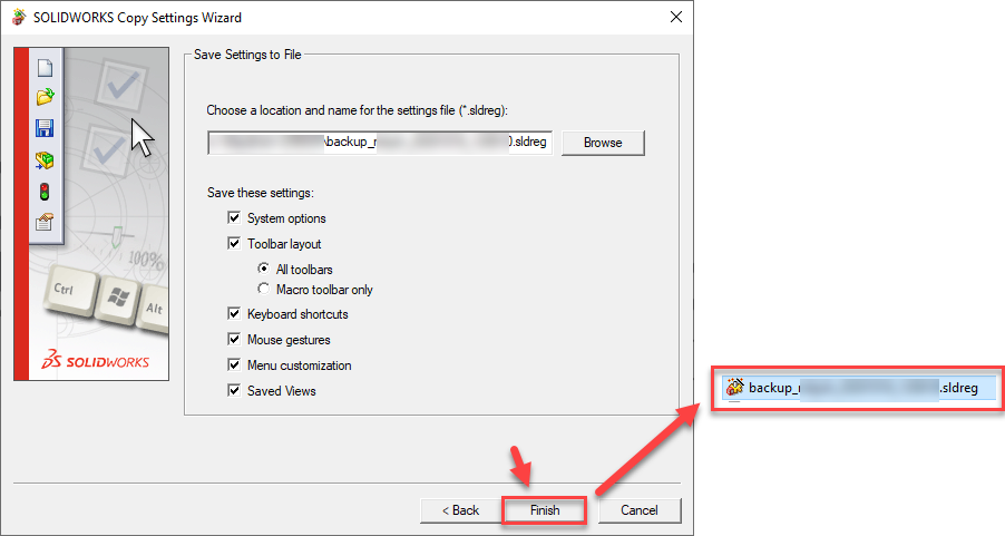 How to save and restore SOLIDWORKS user settings – PLM Group Support Center
