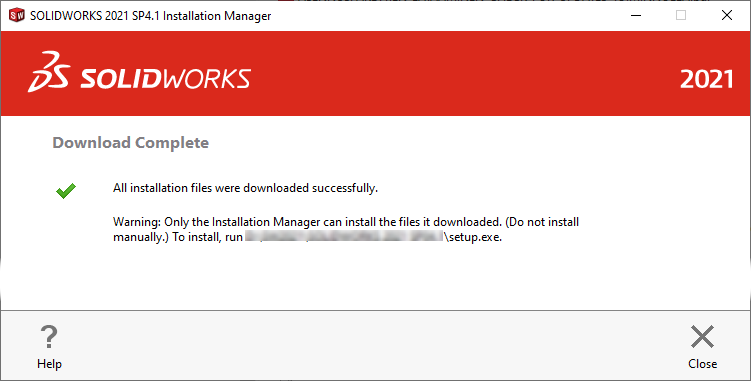 Downloading SOLIDWORKS installation files via PLM Group Downloads page ...
