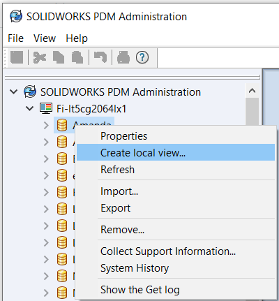 Recreating a SOLIDWORKS PDM local vault – PLM Group Support Center